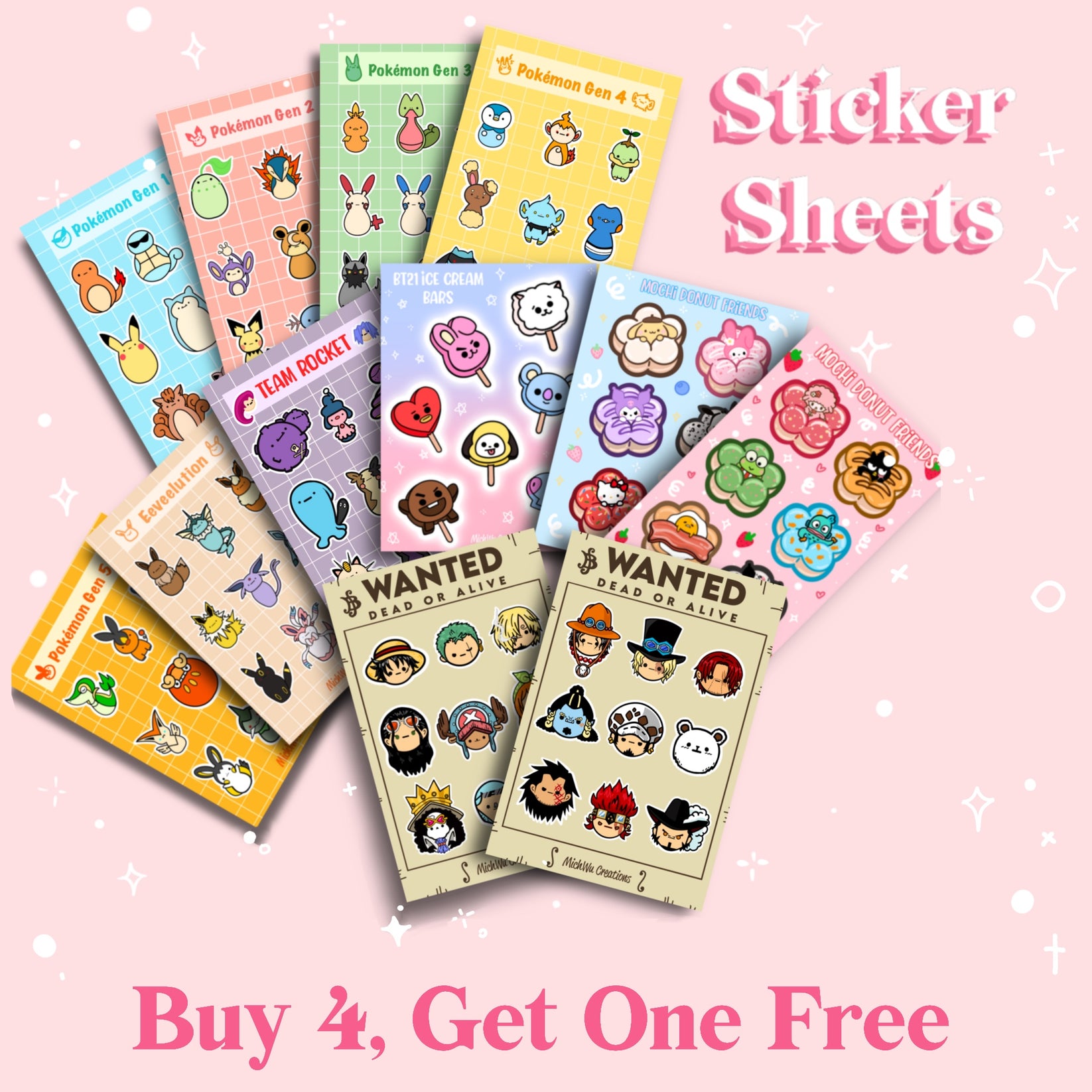 Pokemon Gen 1 Sticker Sheet – michwucreations